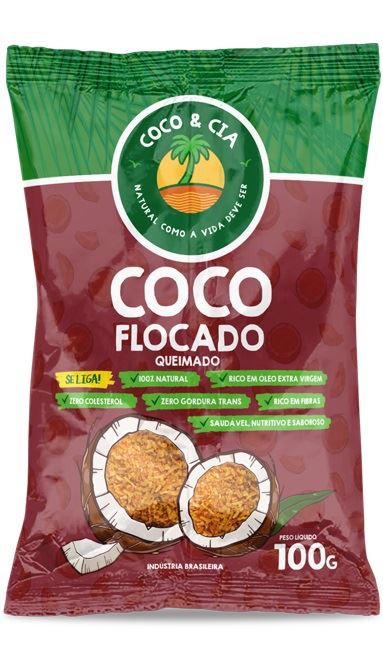 COCO FLOCADO 100G COCO&CIA QUEIMADO | Wilso Distribuidor